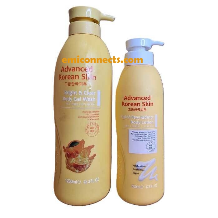 Advanced Korean Skin Bright & Dewy Radiance Body Lotion + Body Gel Wash