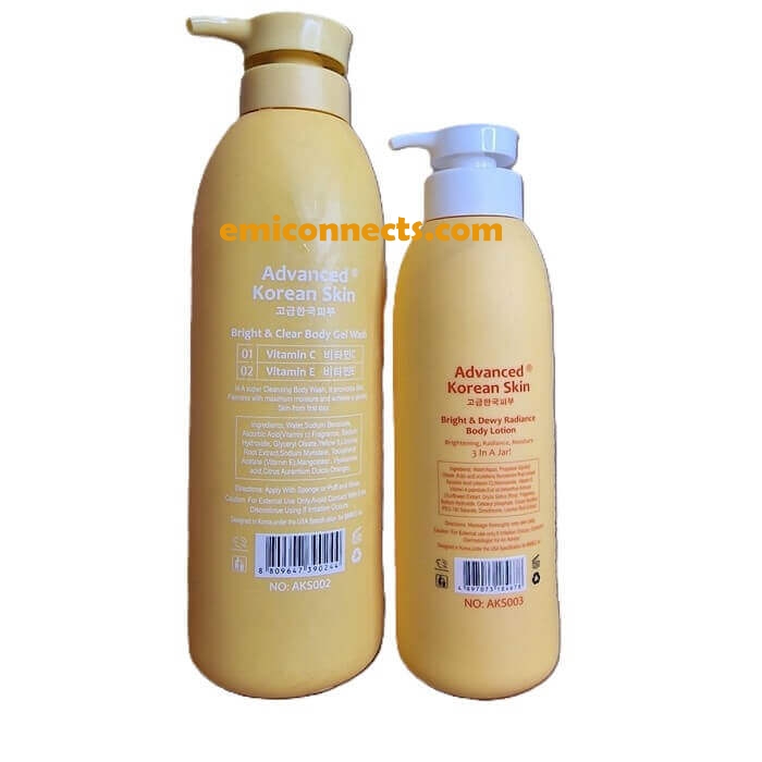 Advanced Korean Skin Bright & Dewy Radiance Body Lotion + Body Gel Wash