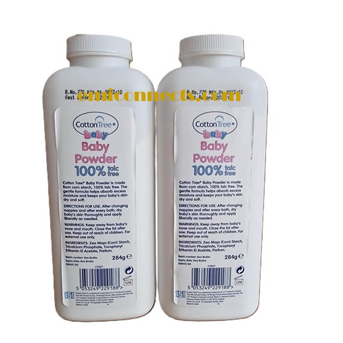 2 x Cotton Tree Baby Body Powder 100% Talc Free Absorbs Moisture Soft ...