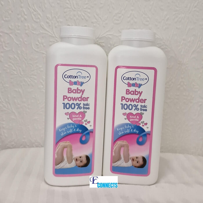 2 x Cotton Tree Baby Body Powder 100% Talc Free Absorbs Moisture Soft ...
