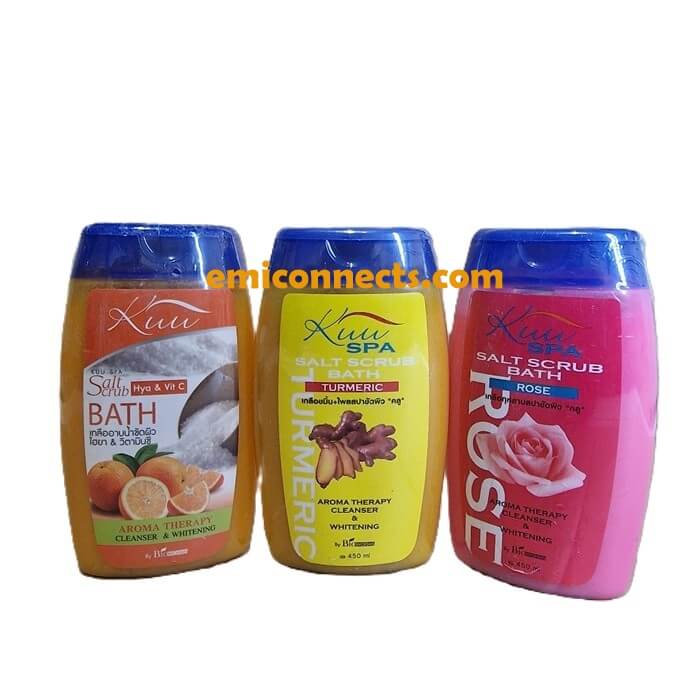 KUU Spa Salt Scrub Turmeric, Rose & Hya & Vit C Cleanser & Whitening ...