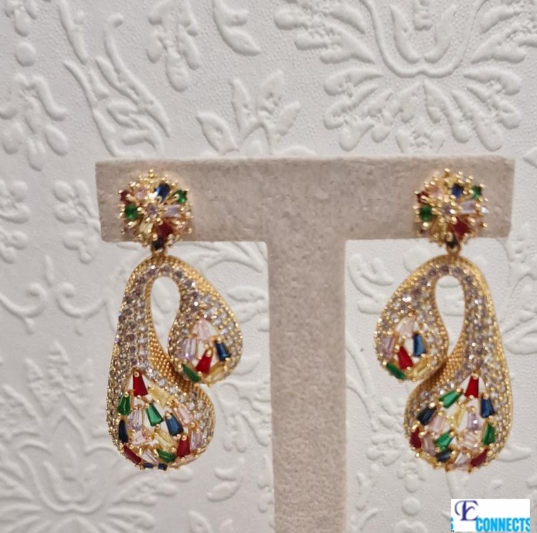 SUNNESA Luxury Colorful Zircon Dubai Earring